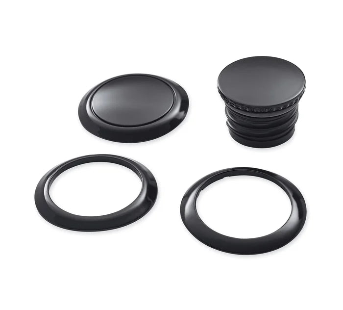 Harley-Davidson® Flush-Mount Fuel Cap and Left Side Tank Cap Kit - Bla ...