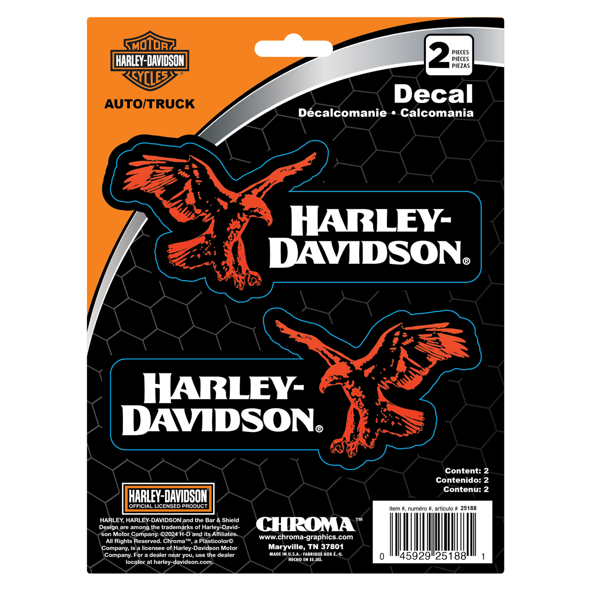 Harley-Davidson® 2-Piece Right/Left Eagle w/ H-D Text Decal – Gasoline ...