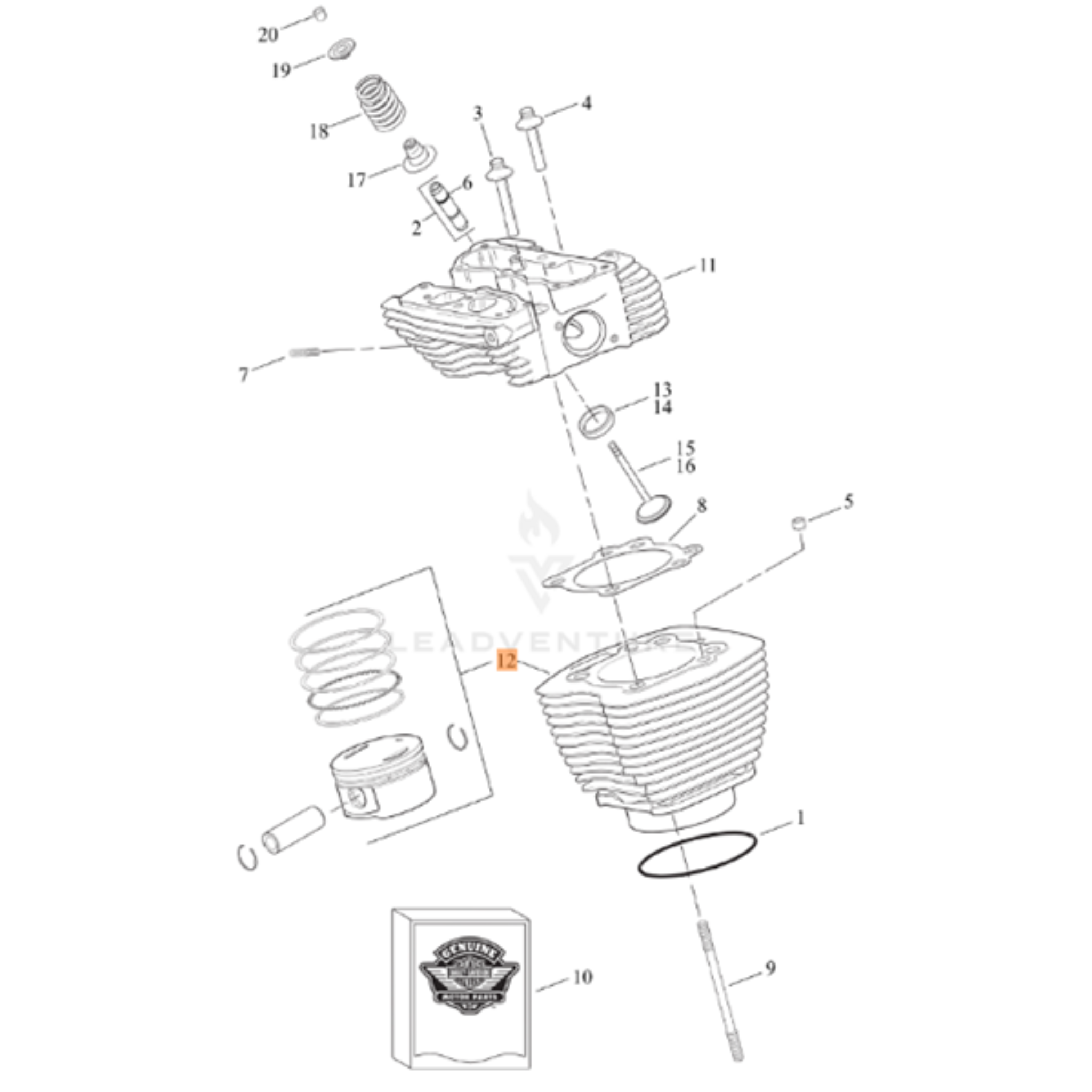 Harley-Davidson® Cylinder & Piston Kit - 96ci Black – Gasoline Alley ...