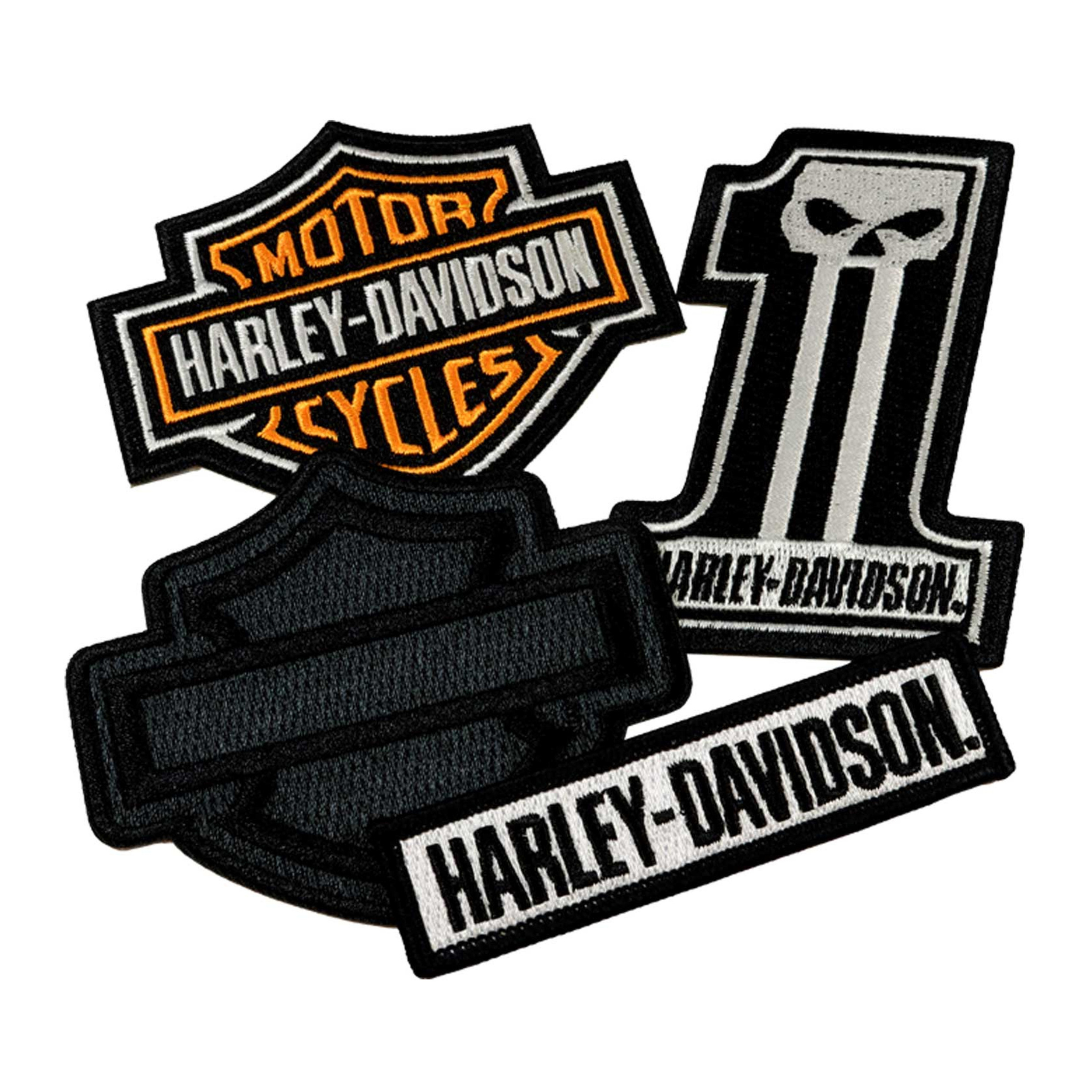 Harley-Davidson® Classic H-D Logos Emblem Sew-On Patch Pack - Black/Or ...