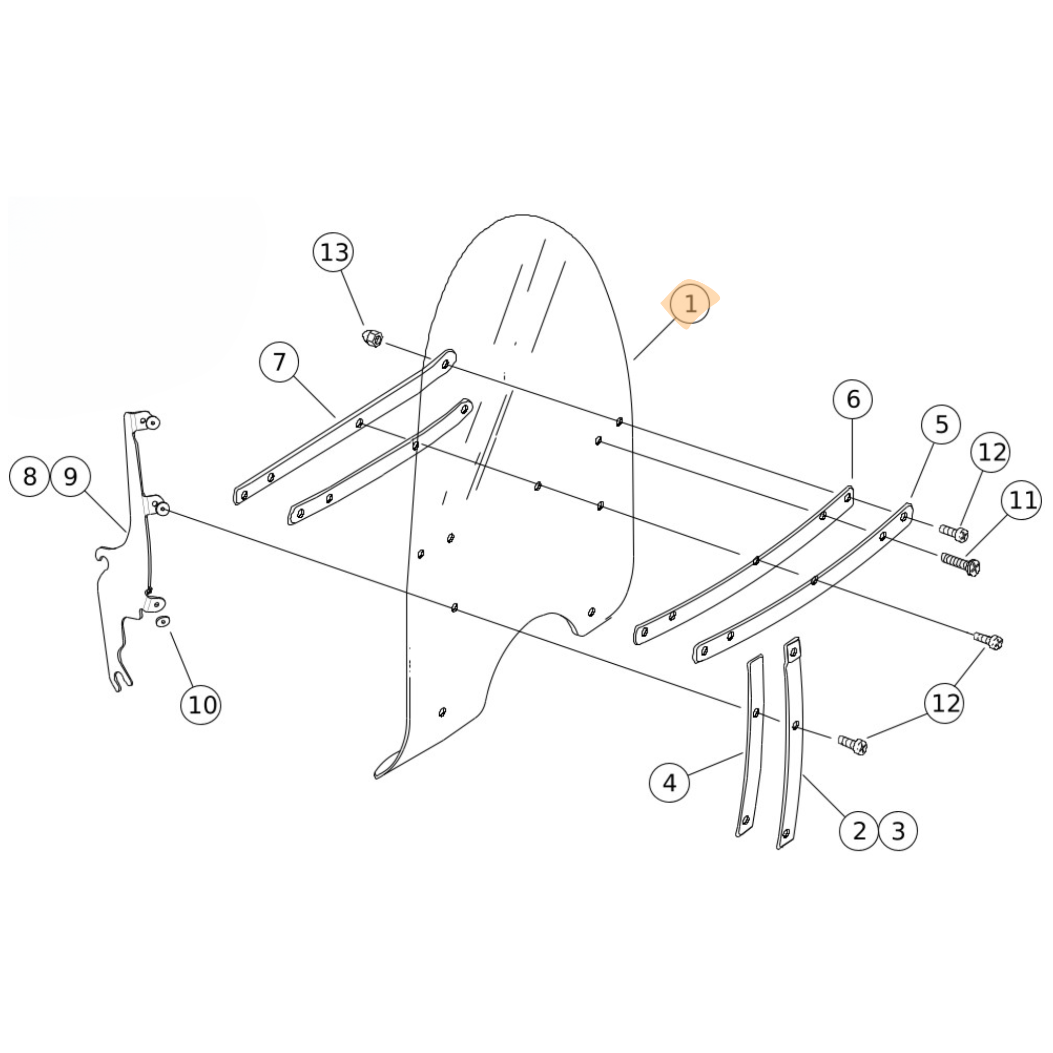 Harley-Davidson® 16in. Windshield Perspex - Light Smoke – Gasoline ...