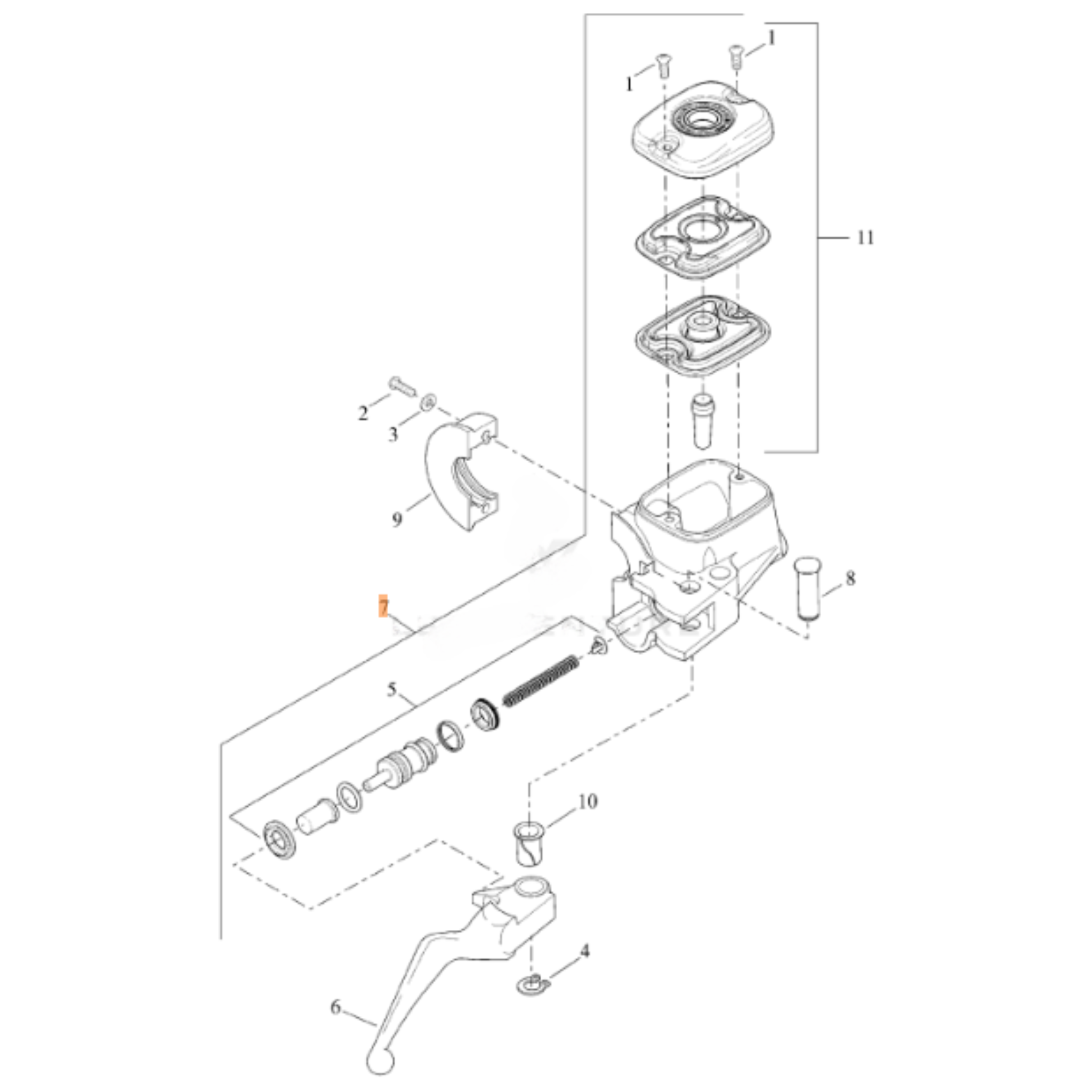 Harley-Davidson® Front Brake Master Cylinder - '11-'17 Dyna & Softail ...