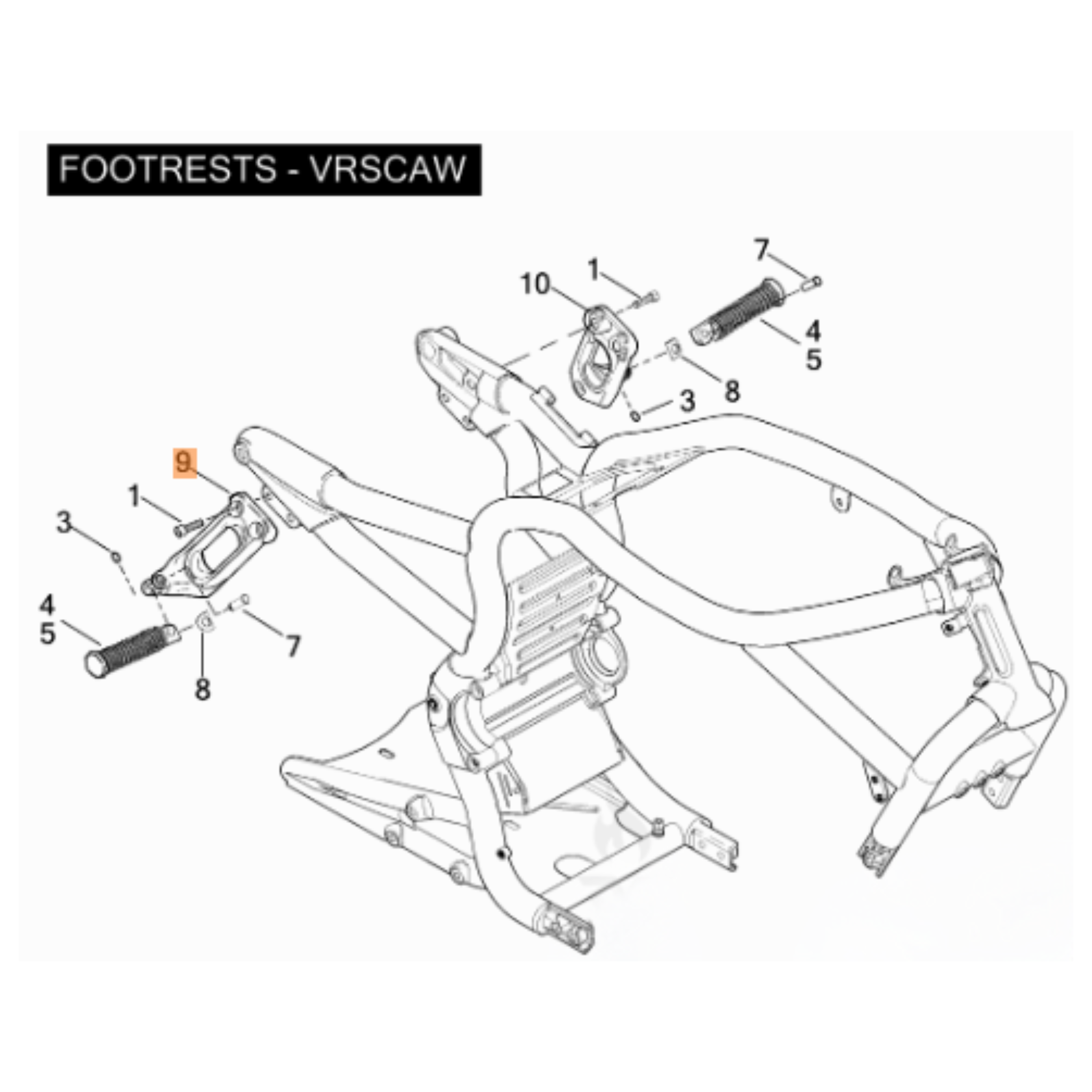 Harley-Davidson® Right Side Passenger Support Bracket - V-Rod '07-'10 ...