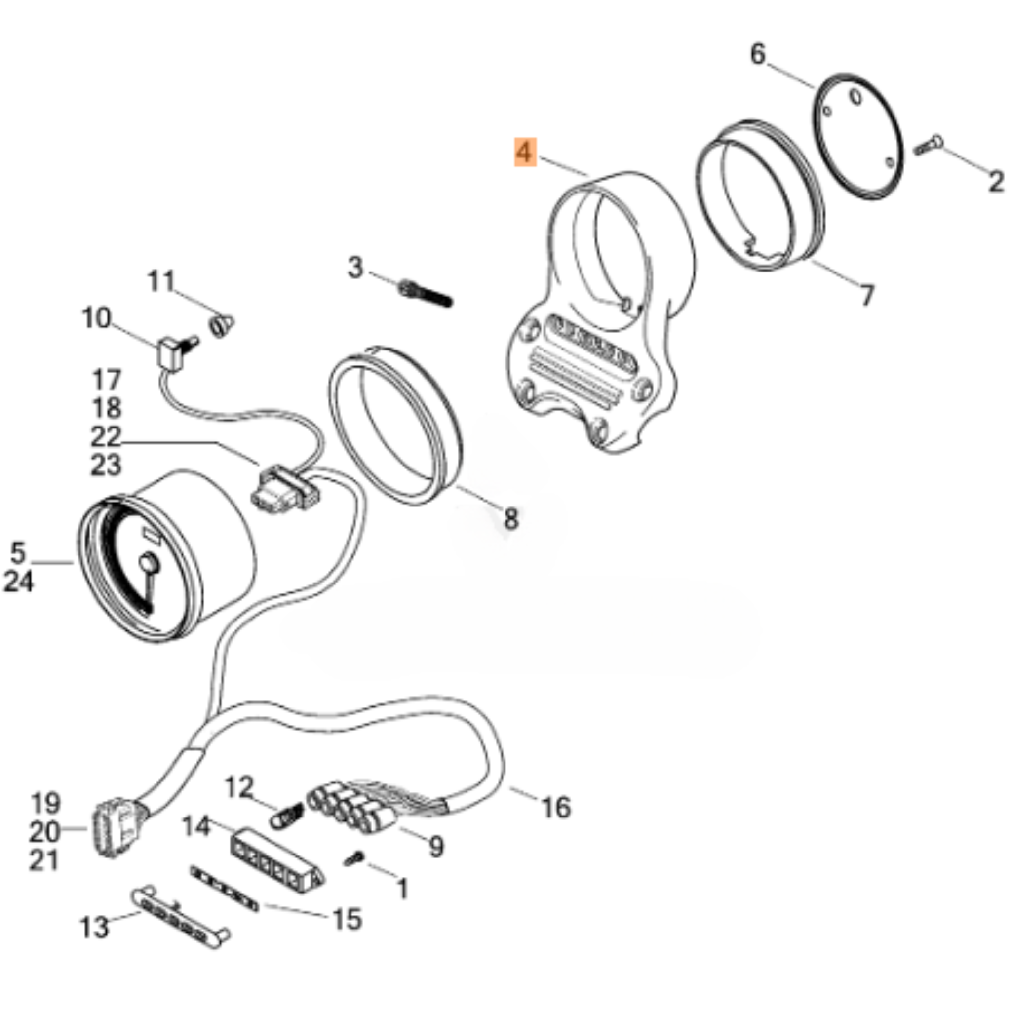 Harley-Davidson® Original Equipment Top Clamp & Speedo Mount - '05-'06 ...