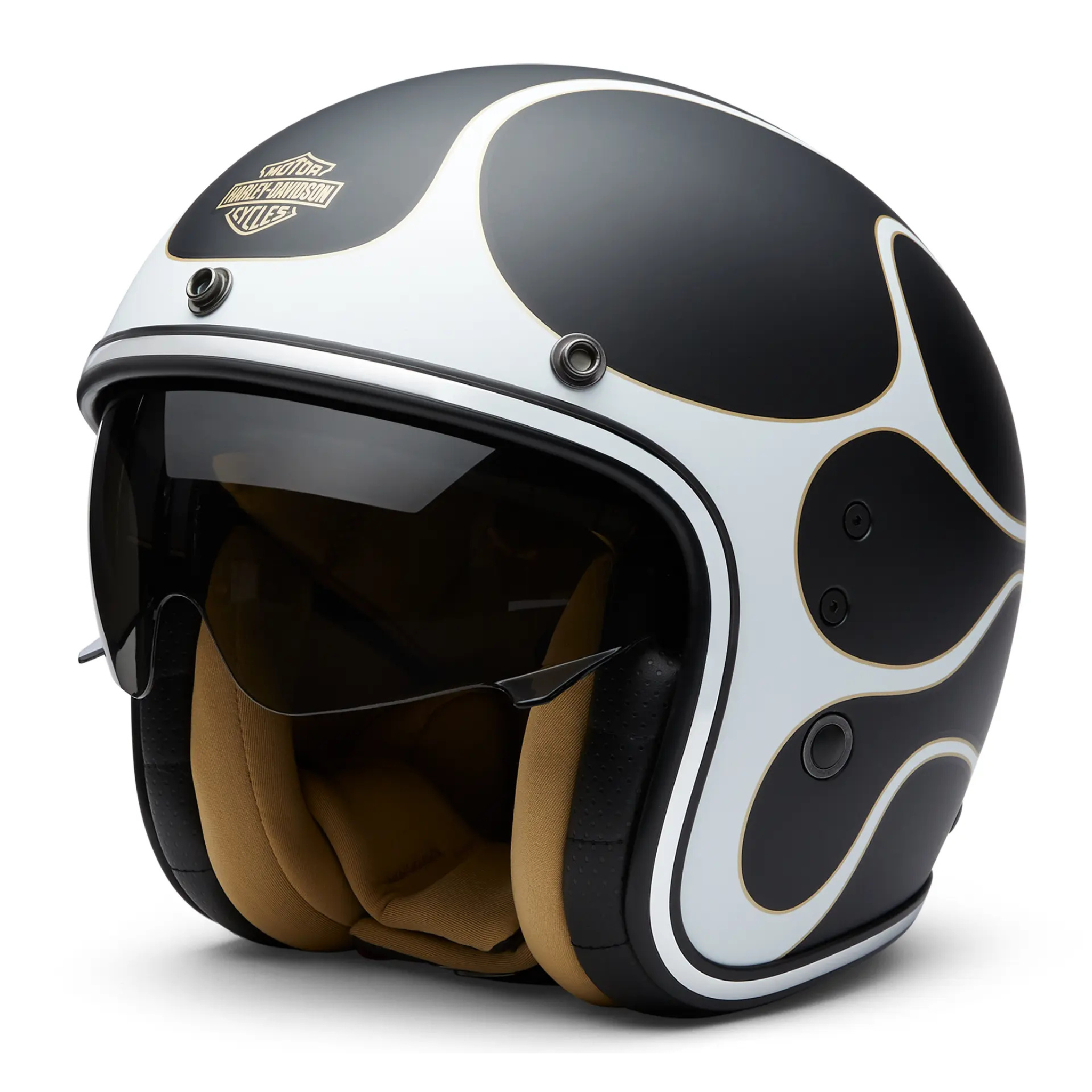 Harley-Davidson® X14 Sun Shield 3/4 Helmet - Flames - Matte Black ...