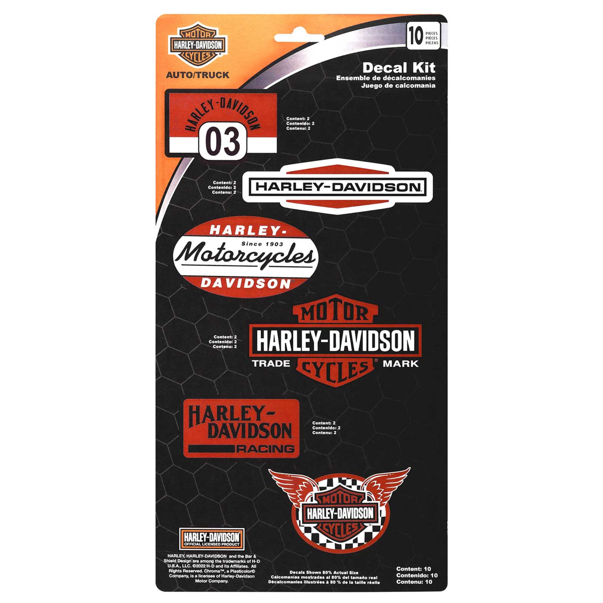 Harley-Davidson® 10-Piece Vintage Race Inspired Decal Kit - Red - 6 x ...