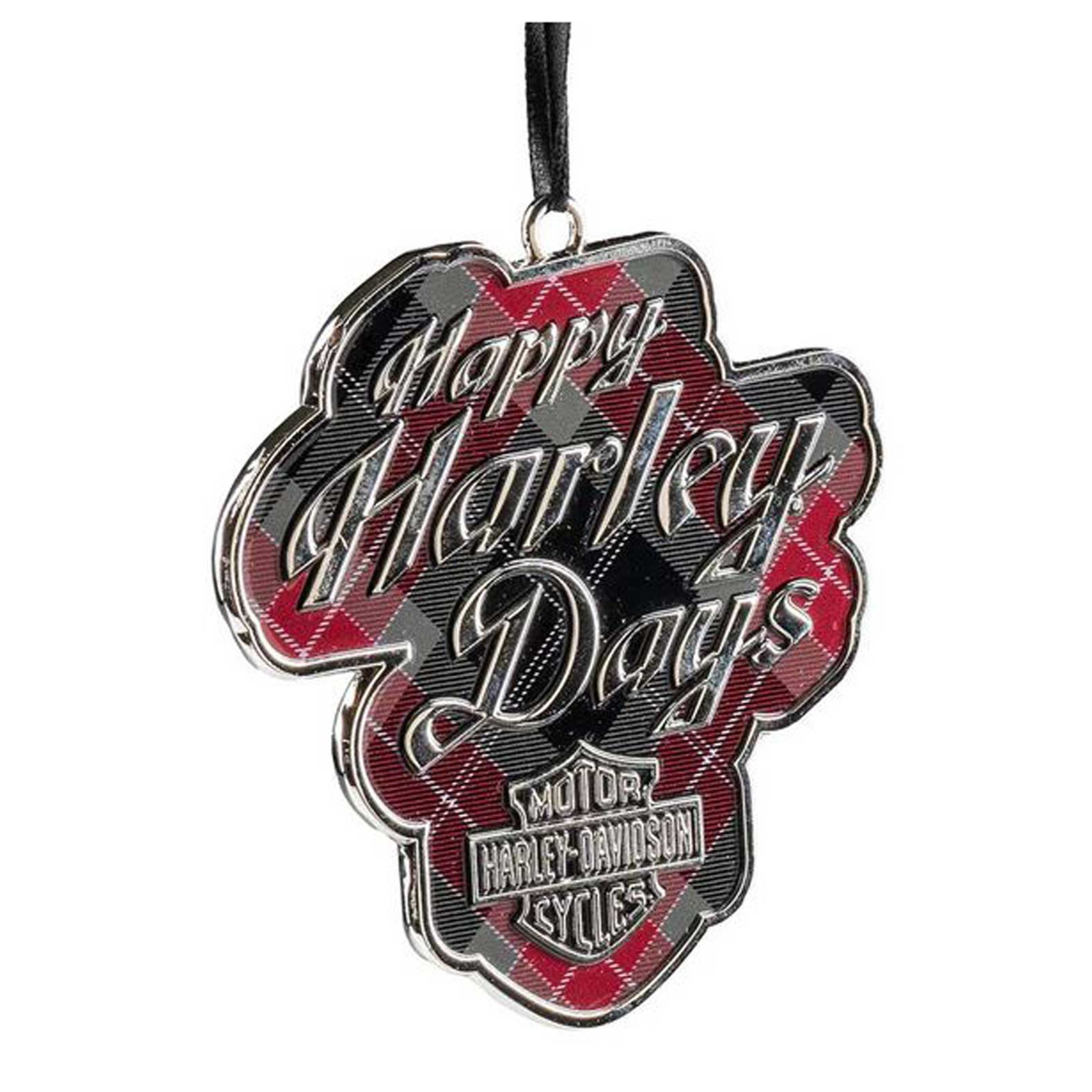 Harley-Davidson® Holiday Bar & Shield Plaid Pewter Christmas Tree Orna ...