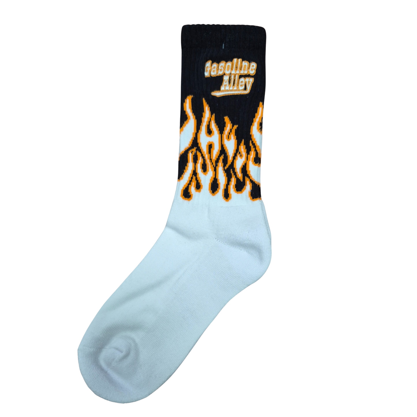 Gasoline Alley Crew Sock - White Flames – Gasoline Alley Harley-Davidson®