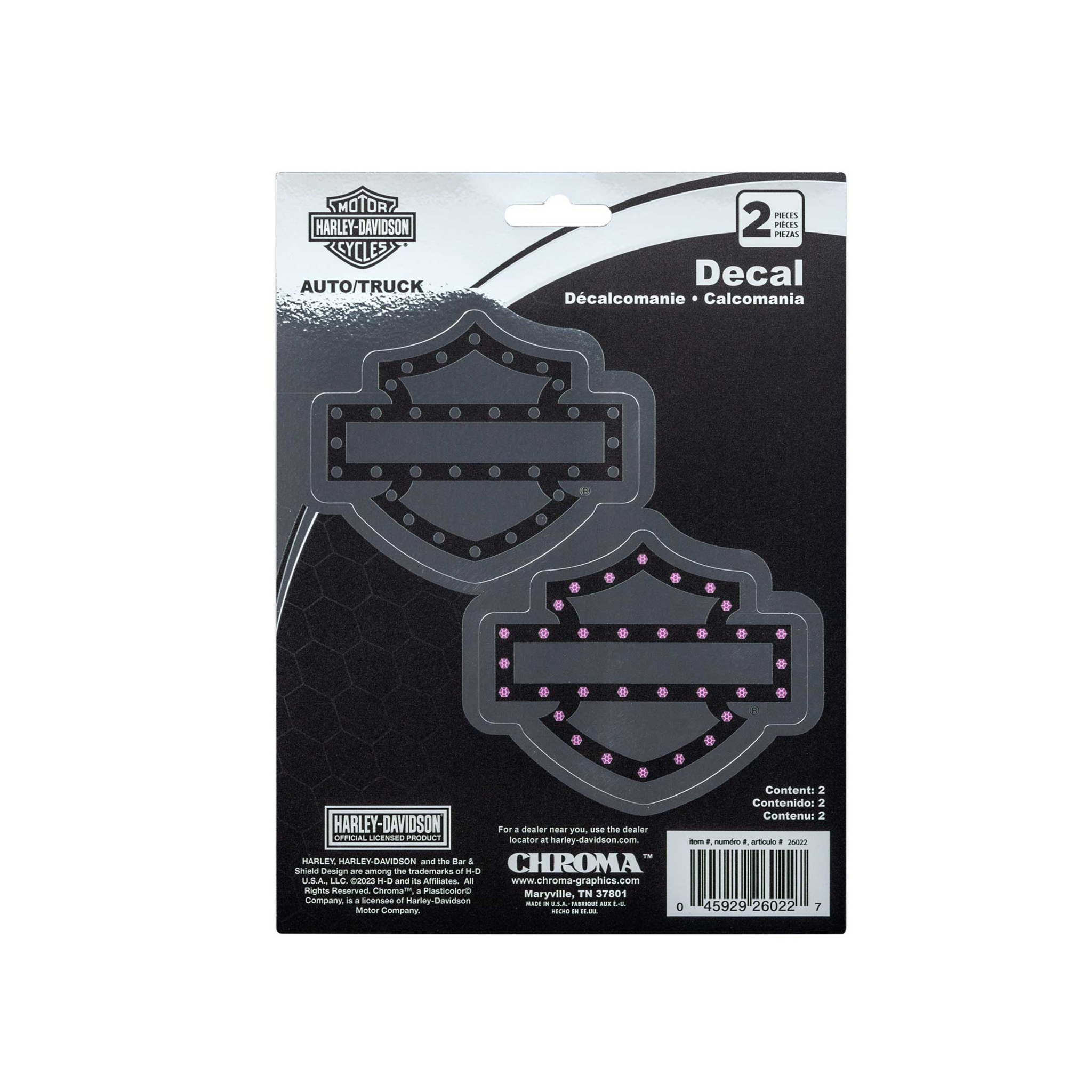 Harley-Davidson® His & Hers Bar & Shield Logo Decals - Chrome Effect S ...