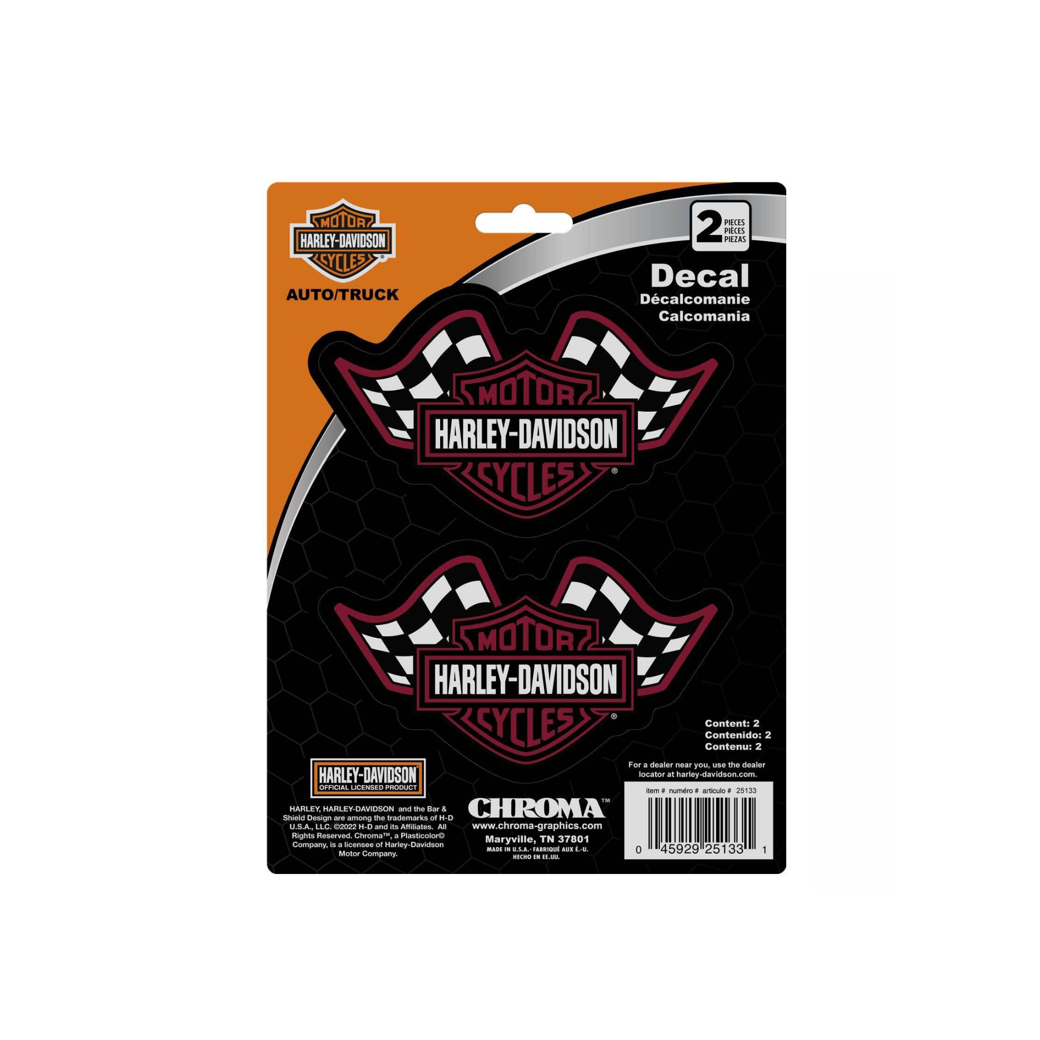 Harley-Davidson® Bar & Shield Logo Racing Flag Decals - Burgundy - 6 ...